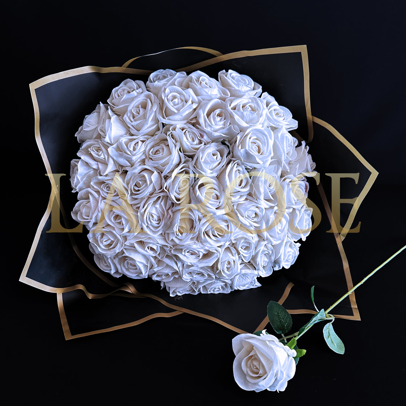 Luxurious 50 Roses Bouquet White at La Rose | La Rose – LA ROSE
