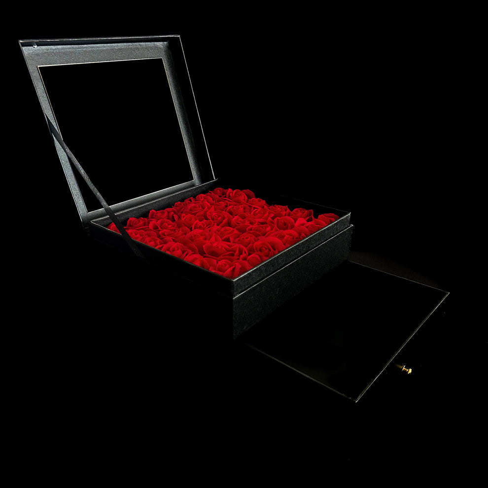 Cosmetic Storage Glamour Box | Rose Mirror Makeup Box | LA ROSE