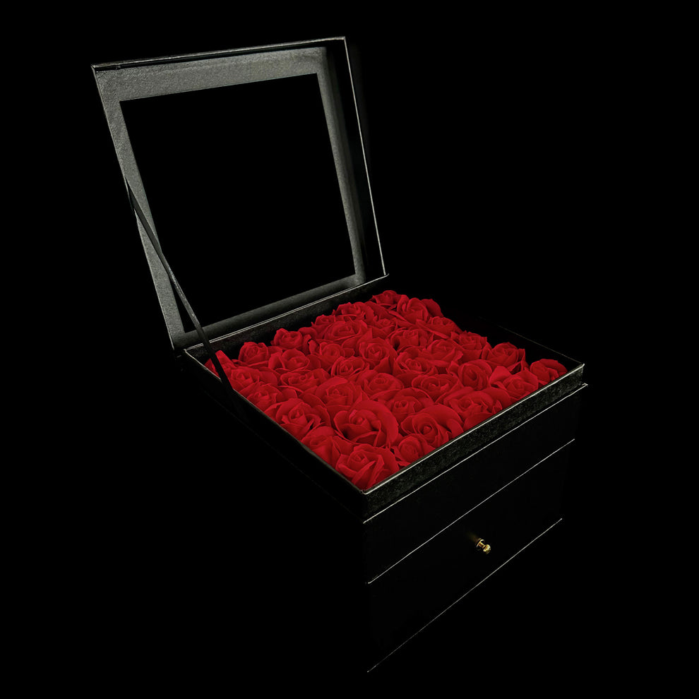 Cosmetic Storage Glamour Box | Rose Mirror Makeup Box | LA ROSE